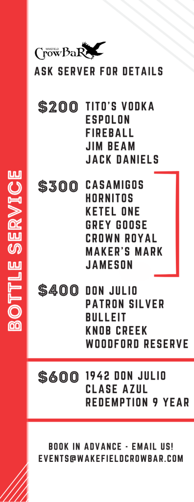 Drink Menu - Wakefield Crowbar