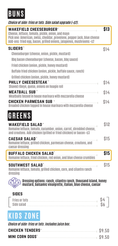 Lunch, Dinner & Late Night Menu - Wakefield Crowbar